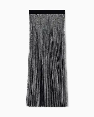Armani Exchange Pleated Crinkle Skirt - Grey