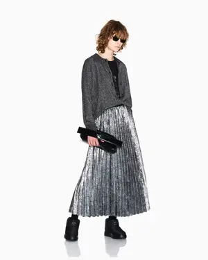 Armani Exchange Pleated Crinkle Skirt