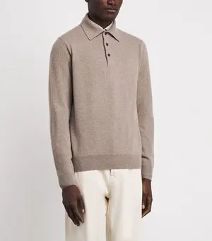 FIORONI CASHMERE Cashmere Long-sleeve Polo Shirt