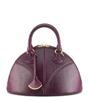 BVLGARI Small Leather Marquise Top-handle Bag - Purple
