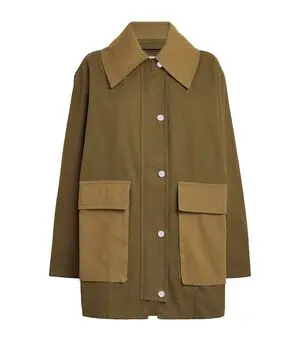 GANNI Cotton Canvas Workwear Jacket - Green