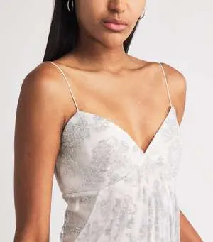 SANDRA MANSOUR Embellished Silent Thread Gown