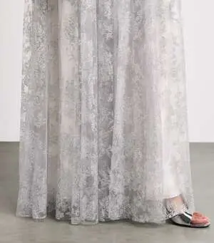 SANDRA MANSOUR Embellished Silent Thread Gown