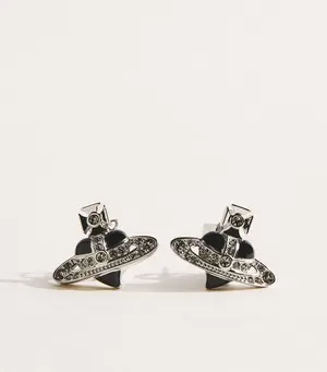 VIVIENNE WESTWOOD Diamante Heart Earrings - Silver