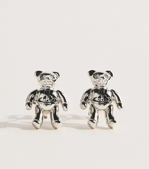 VIVIENNE WESTWOOD Small Ruby Stud Earrings - Silver
