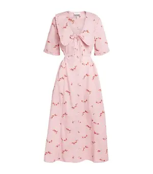 GANNI Stretch-cotton Cut-out Midi Dress