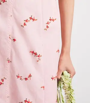 GANNI Stretch-cotton Cut-out Midi Dress