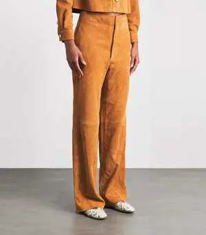 Ulla Johnson Suede Freja Straight Trousers