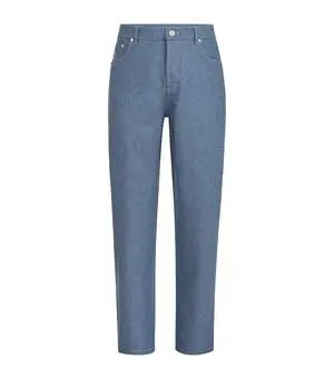 Brunello Cucinelli Virgin Wool Slim Trousers - Blue
