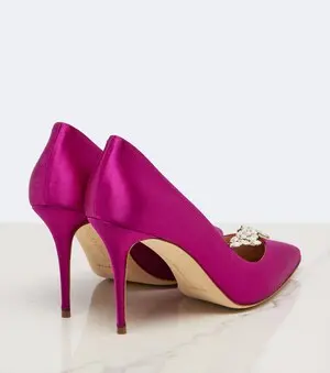 Manolo Blahnik Nadira Embellished Satin Pumps