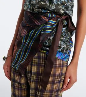 Dries Van Noten Printed Halterneck Silk Twill Top
