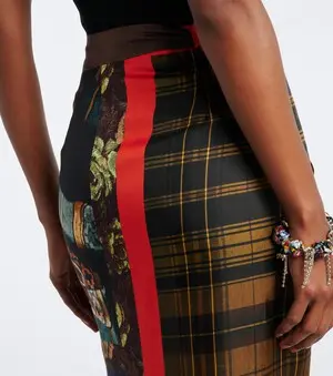 Dries Van Noten Printed Silk Twill Wrap Skirt