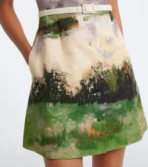 LEO LIN Brigitte Printed Linen-blend Shirt Dress