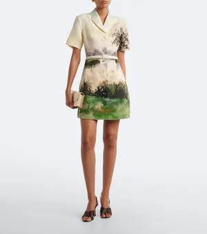 LEO LIN Brigitte Printed Linen-blend Shirt Dress