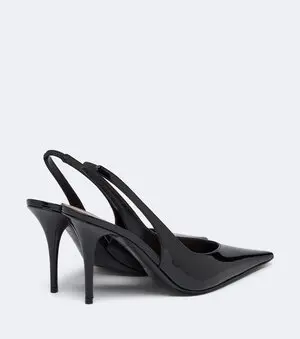 Amina Muaddi Anok Patent Leather Slingback Pumps