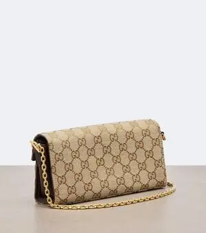 Gucci Horsebit Gg Canvas Wallet On Chain
