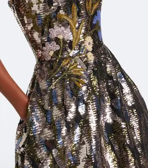Elie Saab Embellished Silk-blend Bustier Gown
