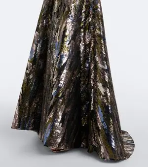 Elie Saab Embellished Silk-blend Bustier Gown