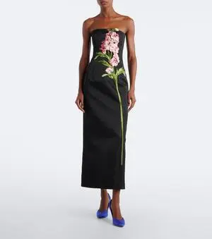 LEO LIN Rayna Floral-appliqué Bustier Dress