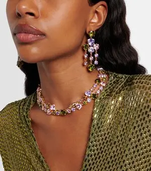 SELF-PORTRAIT Crystal-embellished Drop Earrings
