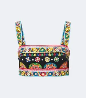 Dolce & Gabbana Carretto Cotton Crop Top