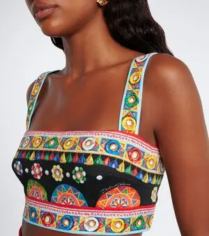 Dolce & Gabbana Carretto Cotton Crop Top