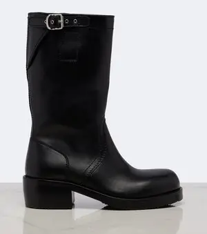 Dries Van Noten Leather Biker Boots