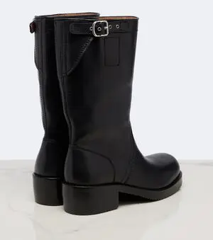 Dries Van Noten Leather Biker Boots