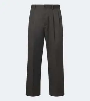 THE ROW Nesper Pleated Straight Pants - Grey