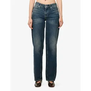 PEACHY DEN Joan Wide-leg Denim Jeans