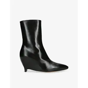 MAISON MARGIELA Heel Less Leather Ankle Boots - Black