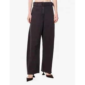 Magda Butrym Belted Barrel-leg Denim Jeans