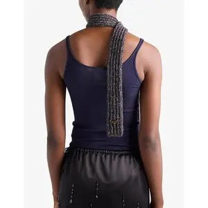 Prada Ribbed Knit Silk Tank Top