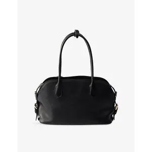 Prada Signet Medium Leather Tote Bag - Black
