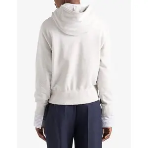 Prada Jewel Brooch Cotton-jersey Hoodie