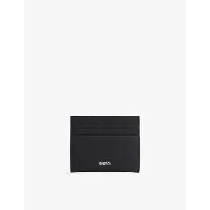 BOSS Logo Leather Card Holder - Black