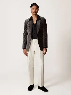 REISS Single-breasted Velvet Blazer Tailored-fit