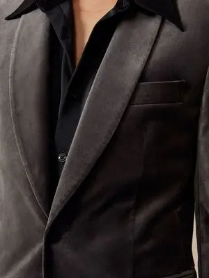 REISS Single-breasted Velvet Blazer Tailored-fit