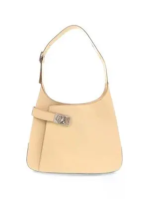 FERRAGAMO 1990-2010 Leather Gancini Shoulder Bag - Neutrals