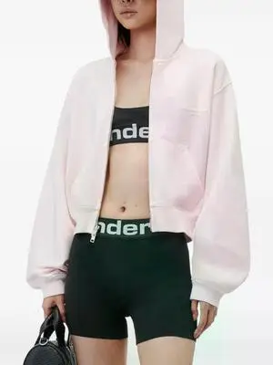 Alexander Wang Zip-up Hoodie W/ Logo Print