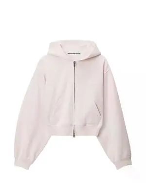 Alexander Wang Zip-up Hoodie With Logo Print - Pink