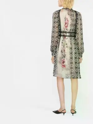 Alberta Ferretti Geometric-print Satin Dress