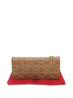 Carolina Herrera Monogram Chain Clutch Bag