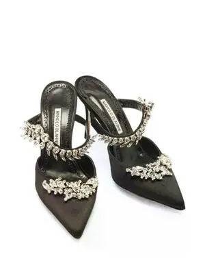Manolo Blahnik Lurum Crystal-embellished Mules