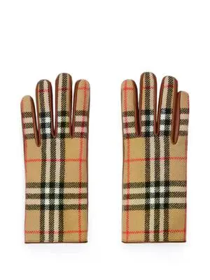 Burberry Check-pattern Gloves - Neutrals