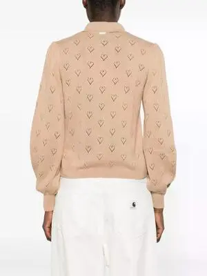 TWINSET Pointelle Knit Polo Shirt