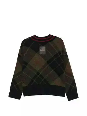 Barbour Argyle-knit V-neck Sweater - Black