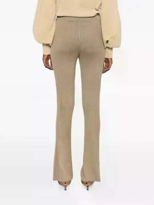 Eric Bompard Rib-knit High-waisted Palazzo Pants