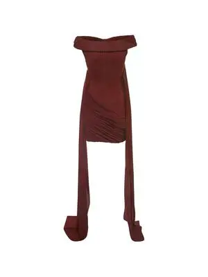 424 Asymmetric Draped Mini Dress
