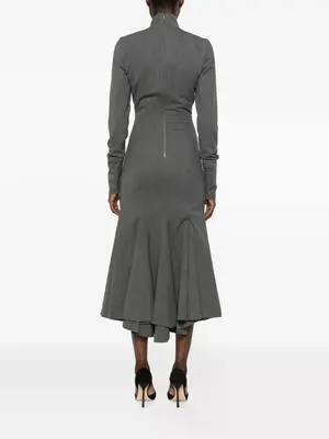 THELATEST High Neck Midi Dress With Flared Hem